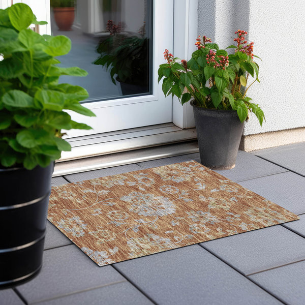 Langley Street Malek Washable Floral Indoor / Outdoor Rug | Wayfair